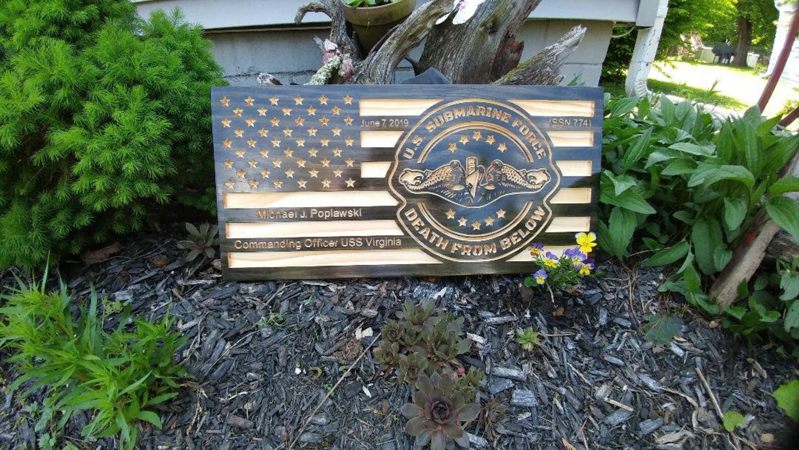US Submarine Force, US Submarine Force Flag, Wood Flag, Sign, US Navy ...