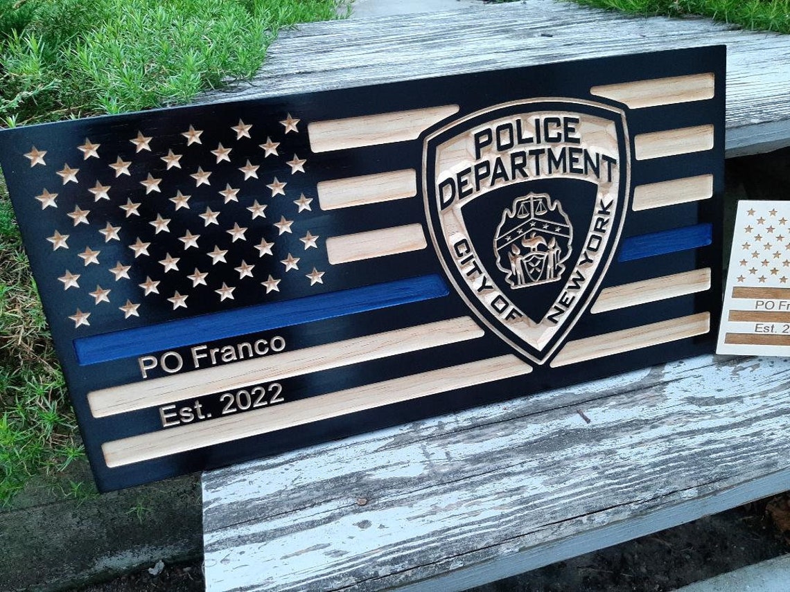 NYPD Thin Blue Line Flag New York City Police Sign First - Etsy Finland