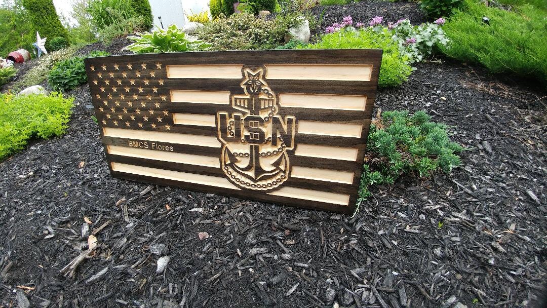 US Navy Senior Chief Flag, Sign, Navy Senior Chief, Engraved Sign ...
