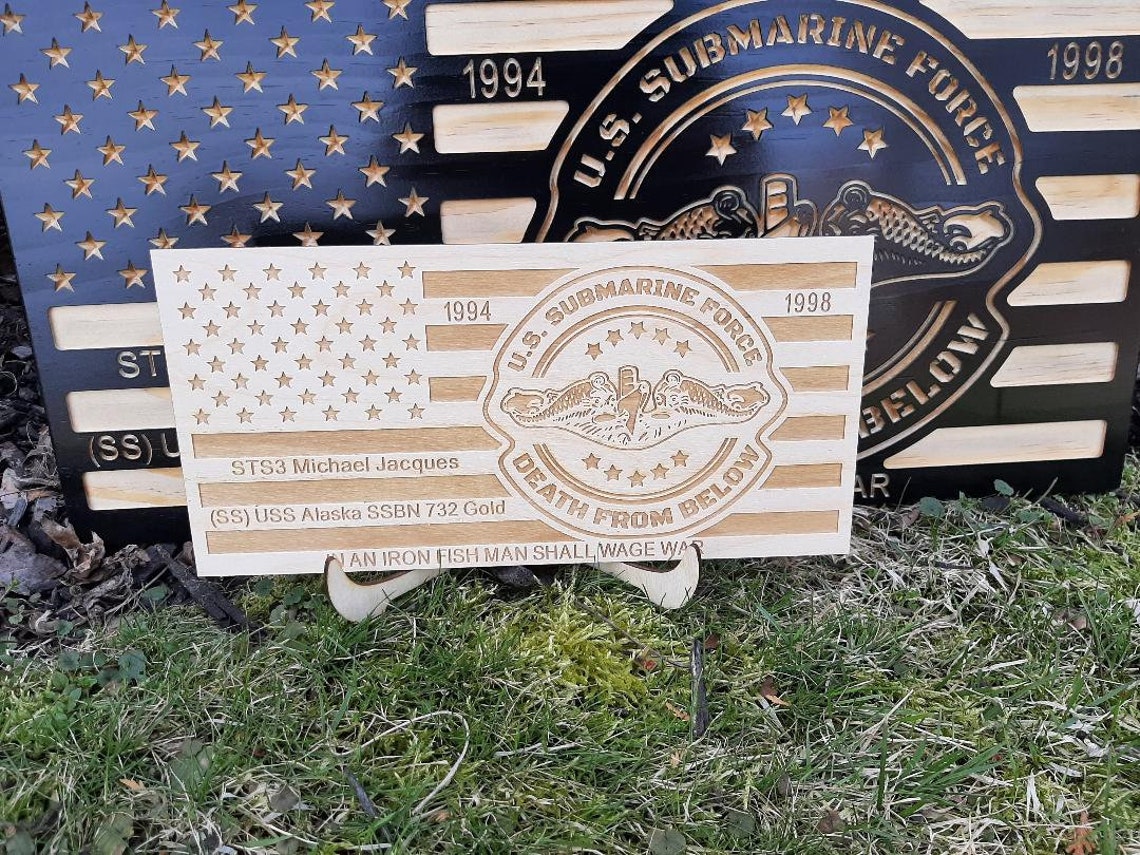 US Submarine Force US Submarine Force Flag Wood Flag Sign | Etsy