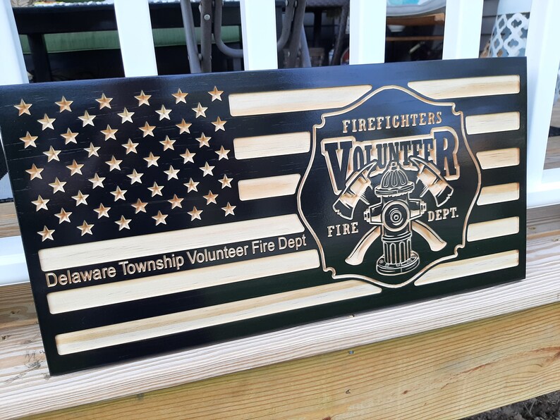 Volunteer Fireman Sign Volunteer Fireman Wooden Flag - Etsy