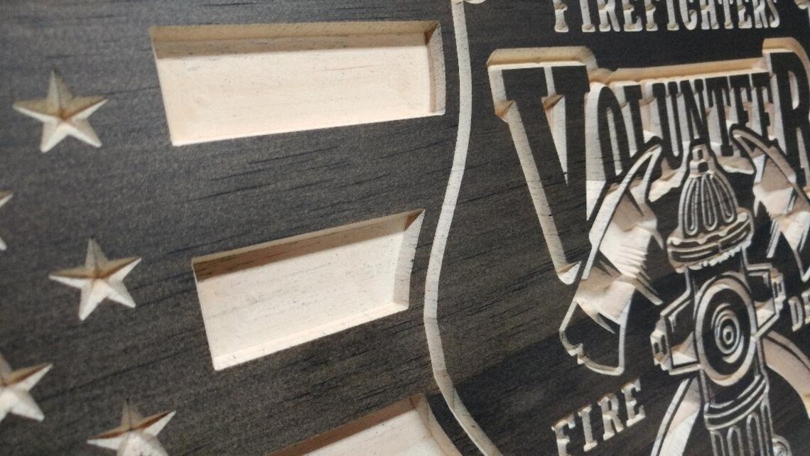 Volunteer Fireman Sign Volunteer Fireman Wooden Flag | Etsy