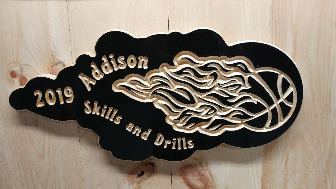 Personalized Basketball sign child Basketball sign Carved | Etsy