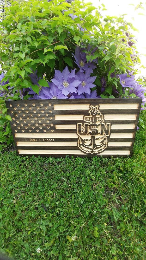 US Navy Senior Chief Flag, Sign, Navy Senior Chief, Engraved Sign ...