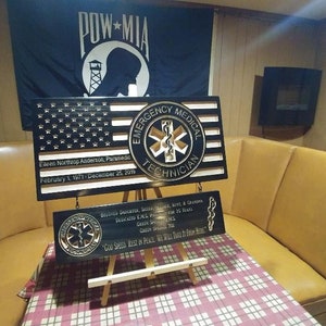 Personalized EMT Flag, EMT Gift, Emergency Medical Technician, Sign ...