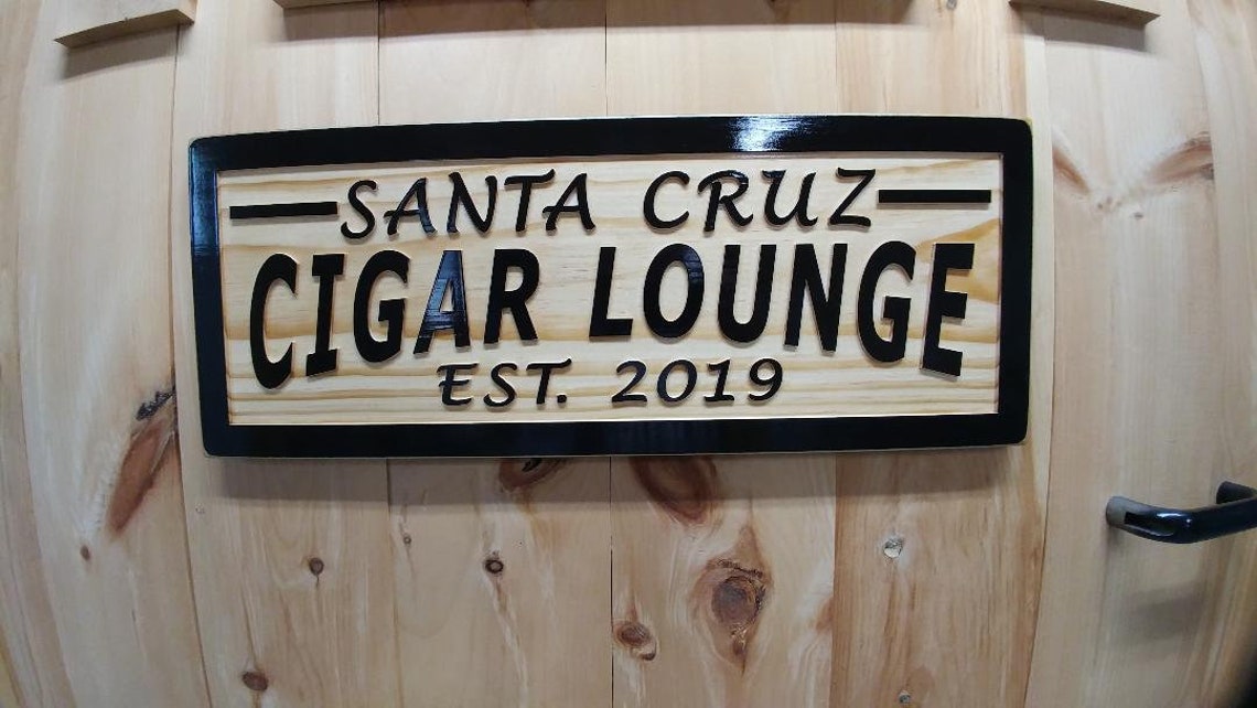 Personalized Cigar Lounge Sign Custom Bar Sign Man Cave | Etsy