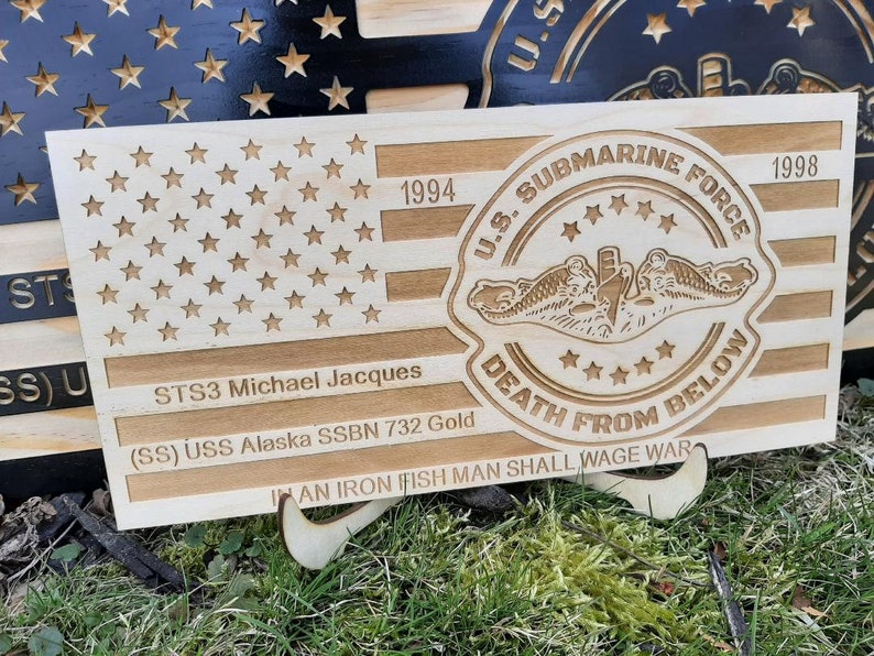 US Submarine Force US Submarine Force Flag Wood Flag Sign - Etsy