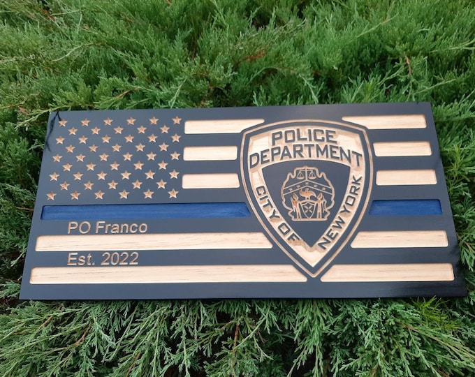 NYPD Thin Blue Line Flag, New York City Police, Sign, First Responder ...