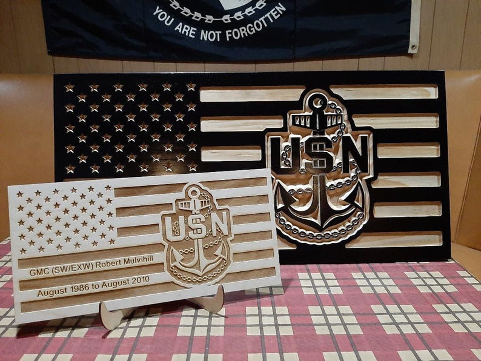 US Navy Chief Flag, Sign, US Navy Gift, Navy Chief, Engraved Sign ...