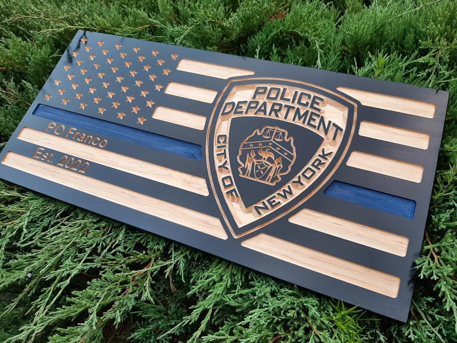 NYPD Thin Blue Line Flag, New York City Police, Sign, First Responder ...