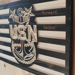 US Navy Master Chief Flag, Sign, US Navy Gift, Master Chief, Engraved ...