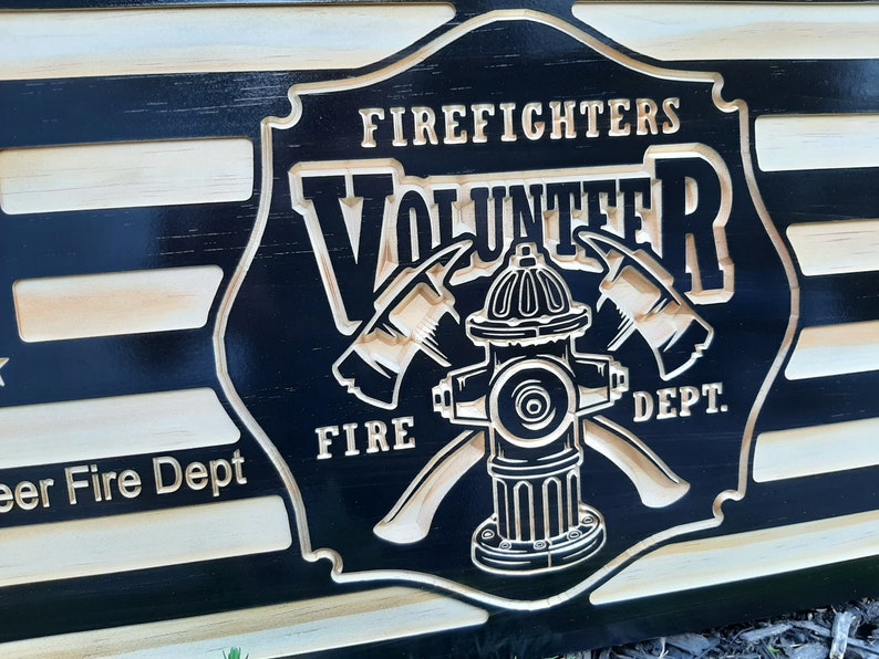 Volunteer Fireman Sign Volunteer Fireman Wooden Flag - Etsy