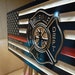 Personalized Fireman Flag, Fire Chief, Wooden Flag, Engraved Flag, Fire ...