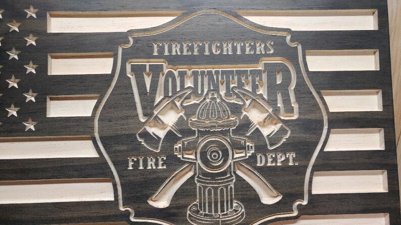 Volunteer Fireman Sign Volunteer Fireman Wooden Flag | Etsy