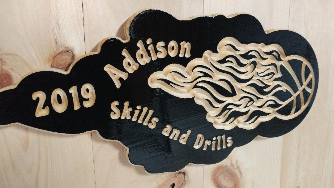 Personalized Basketball sign child Basketball sign Carved | Etsy