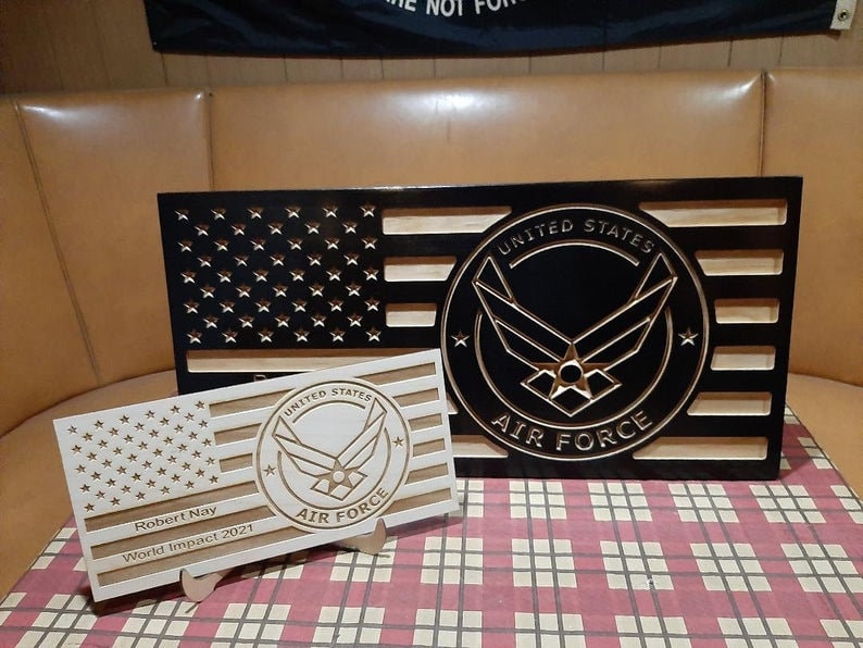 US Air Force, Flag, Wooden Flag, Flag, US Wooded Flag, Sign, American ...
