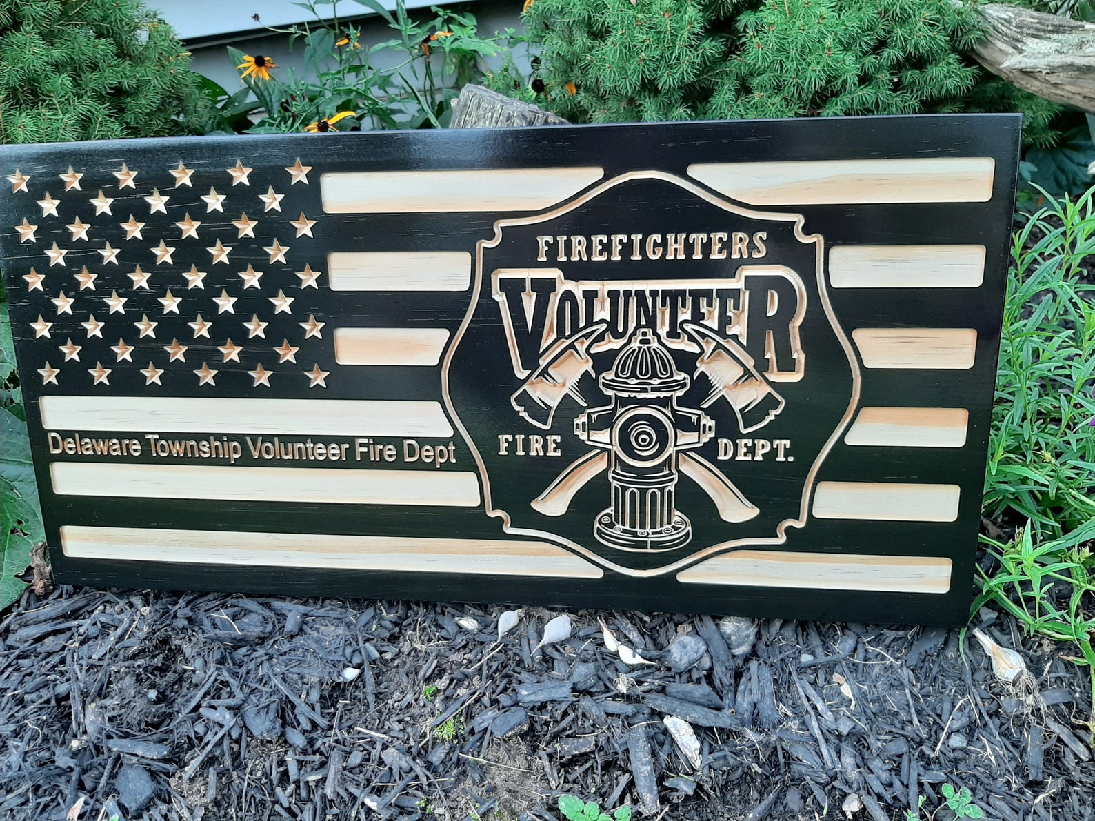 Volunteer Fireman Sign Volunteer Fireman Wooden Flag - Etsy