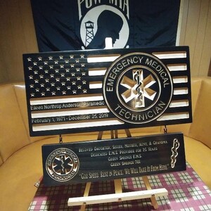 Personalized EMT Flag, EMT Gift, Emergency Medical Technician, Sign ...
