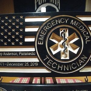 Personalized EMT Flag, EMT Gift, Emergency Medical Technician, Sign ...