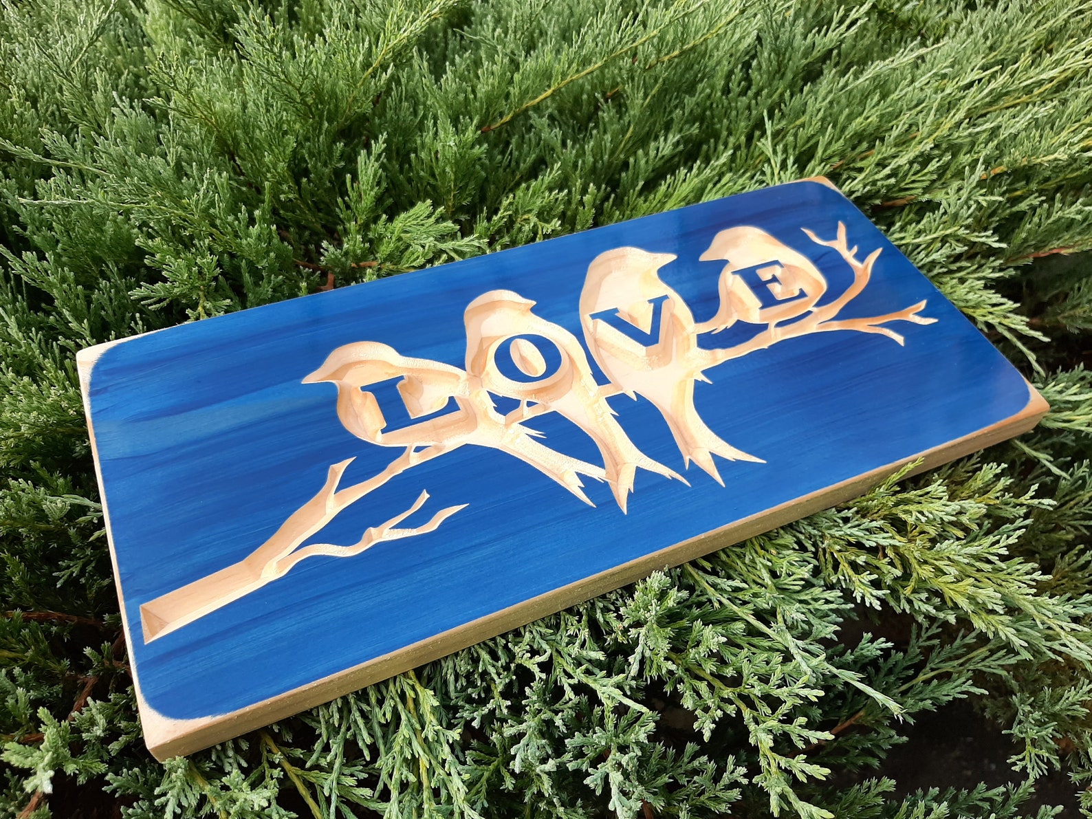 Love birds wooden sign wedding gift mothers day birds home | Etsy