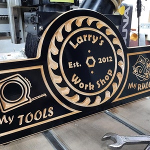 Work Shop Sign, Personalized Shop Sign, Wood Shop Sign, Garage Sign ...
