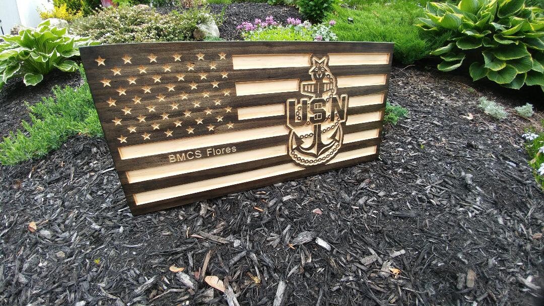 US Navy Senior Chief Flag Sign Navy Senior Chief Engraved - Etsy