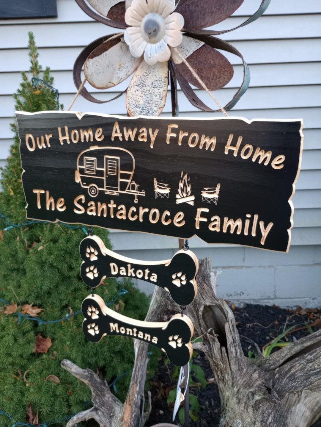 Personalized Camp Sign, Our Home Away Sign, Family Name Camper Sign ...