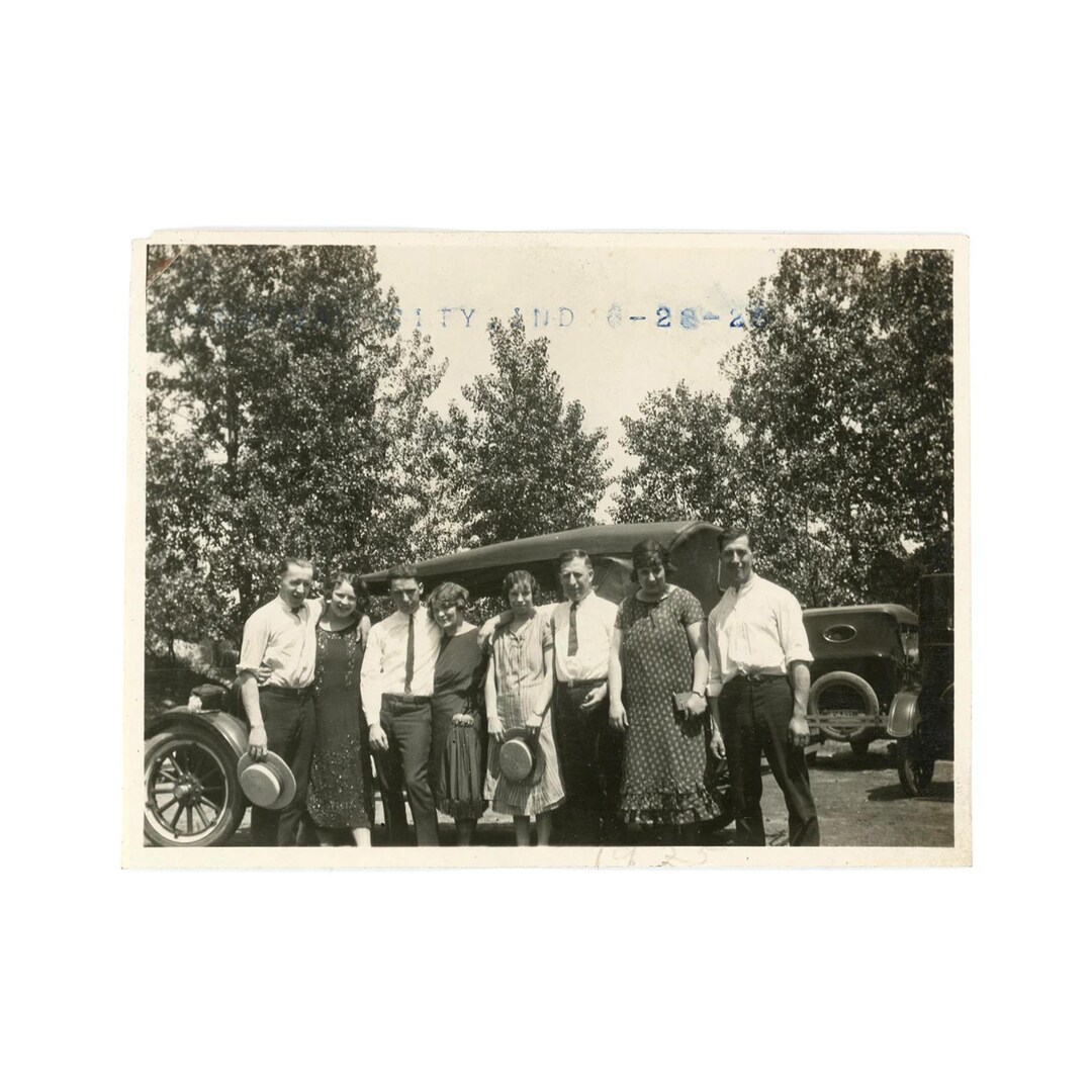 1920s Michigan City Vintage Photo: Couples Beside Car Vintage Snapshot ...