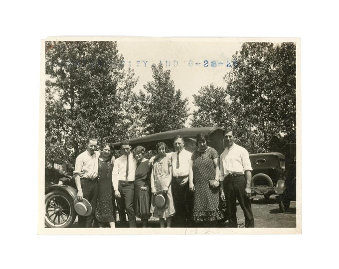 1920s Michigan City Vintage Photo: Couples Beside Car Vintage Snapshot ...