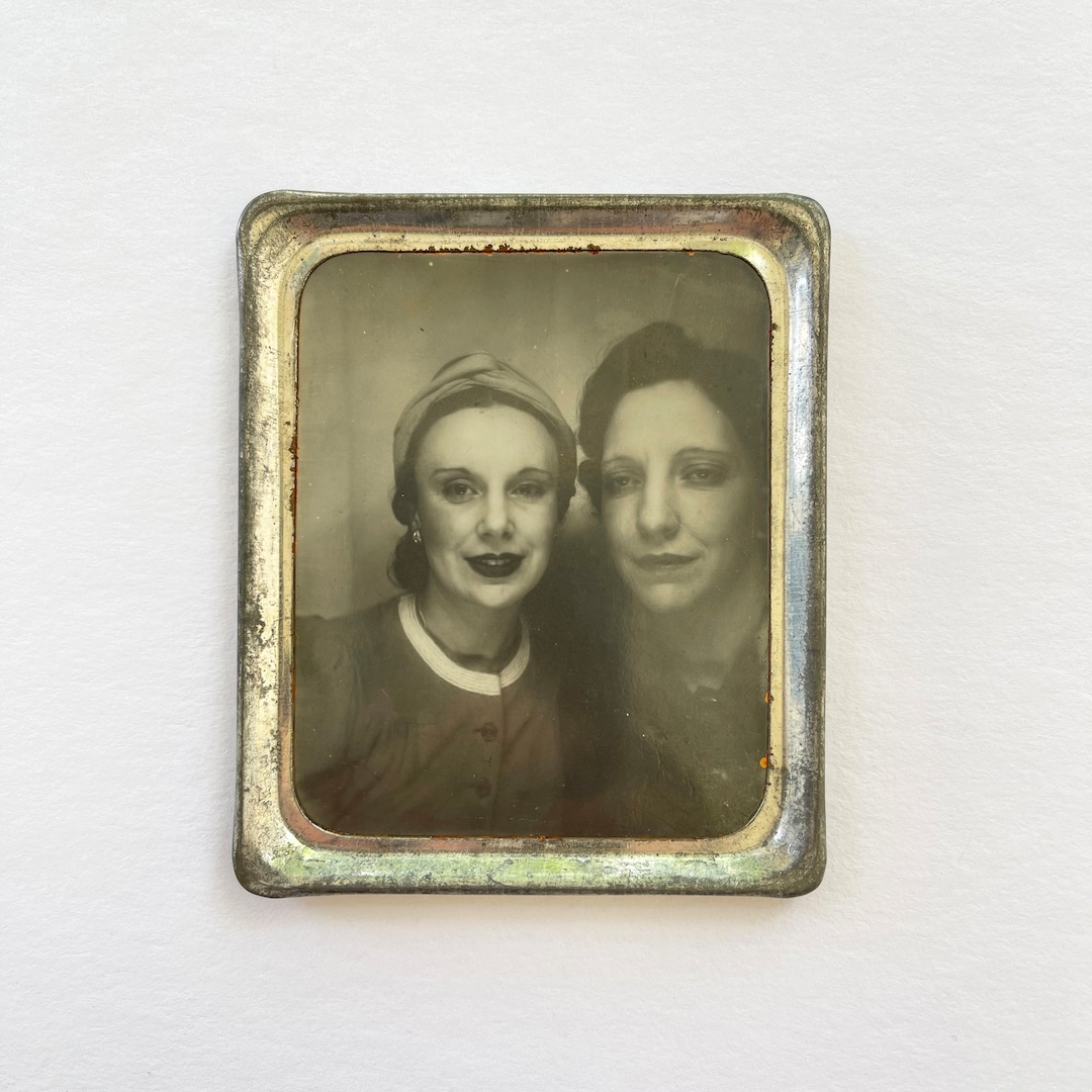 1940s Vintage Photomatic Photo Booth Two Women Great Eyebrows Vintage ...