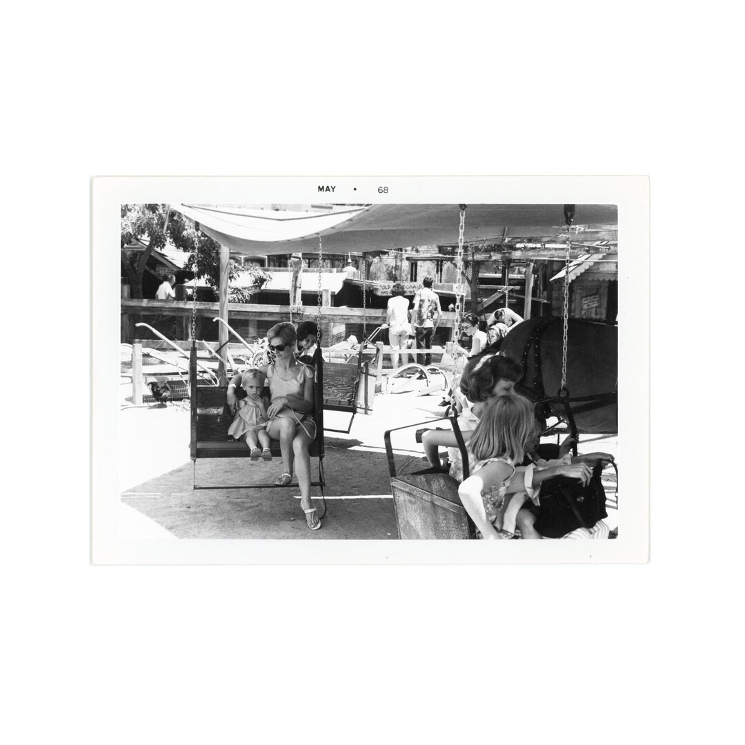 Knotts Berry Farm ~ 1960s Vintage Snapshot ~ Woman and Child on ...