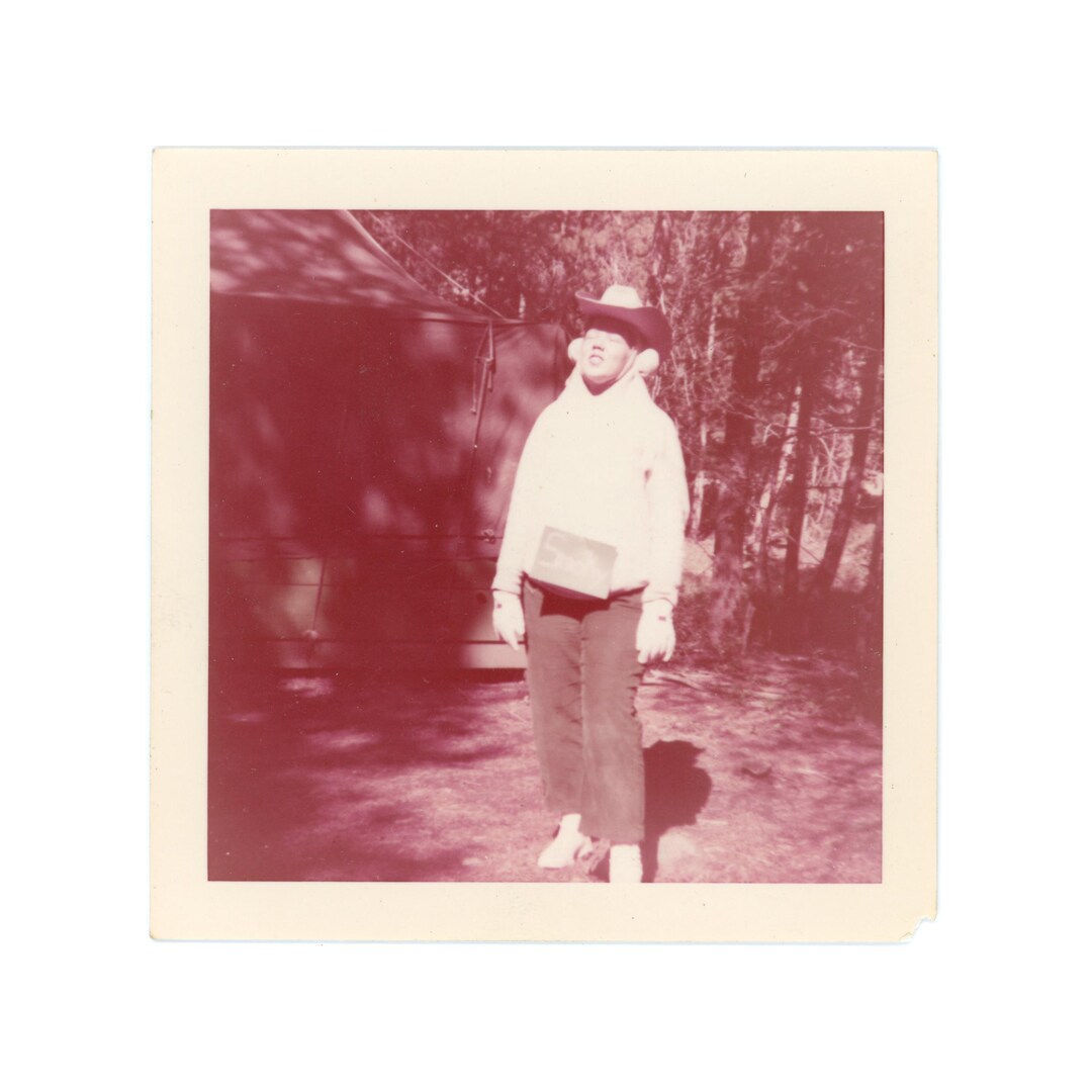 1950s Oddity ~ Vintage Photo ~ Woman With Eyes Closed in a Cowboy Hat ...