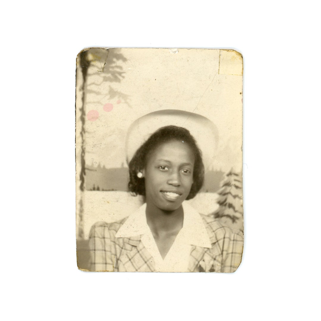 Gladys Stephenson gracie Vintage Photo Booth Black Woman in Check Plaid ...