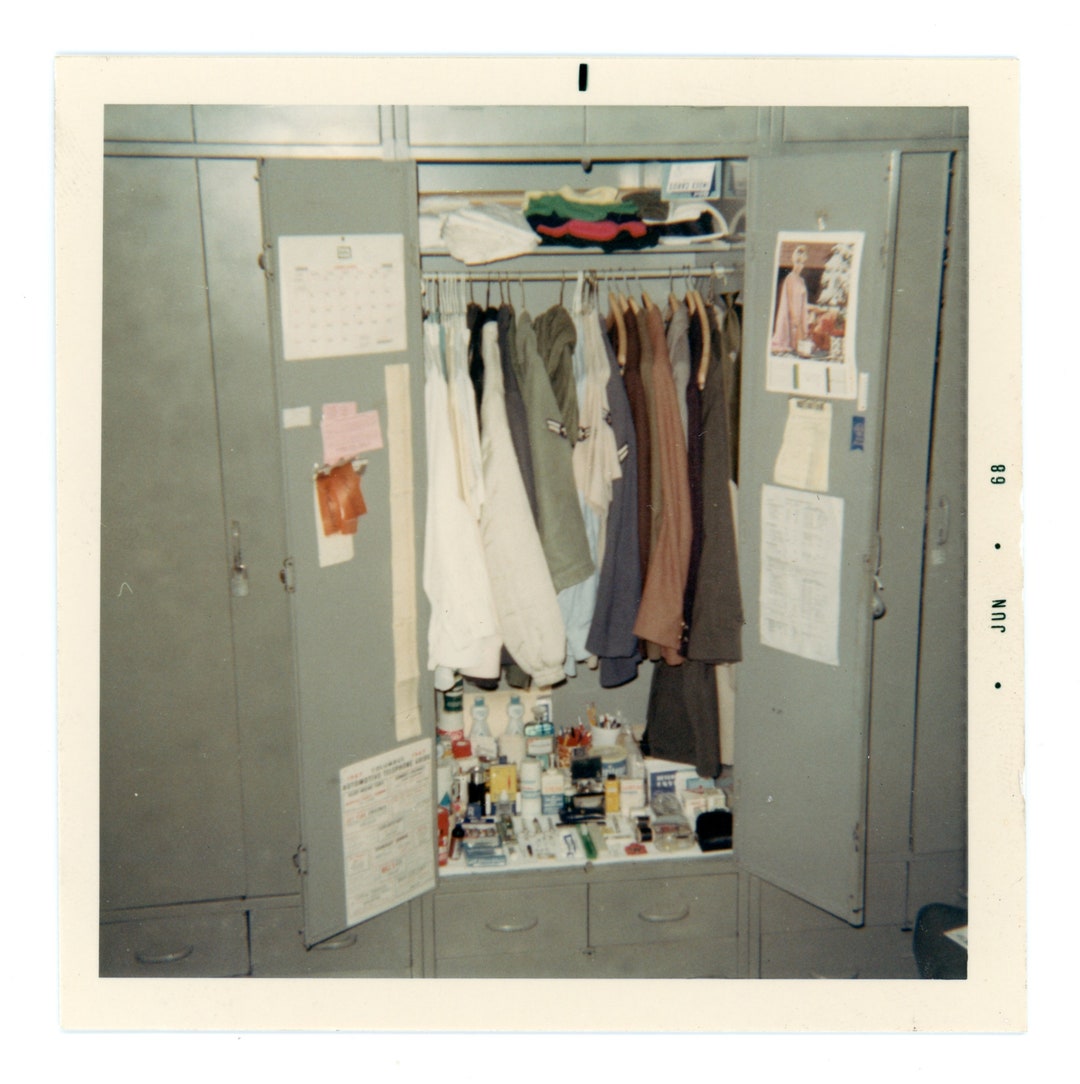 1960s Vintage Photo Still Life of Military Locker With Pinup Calendar ...