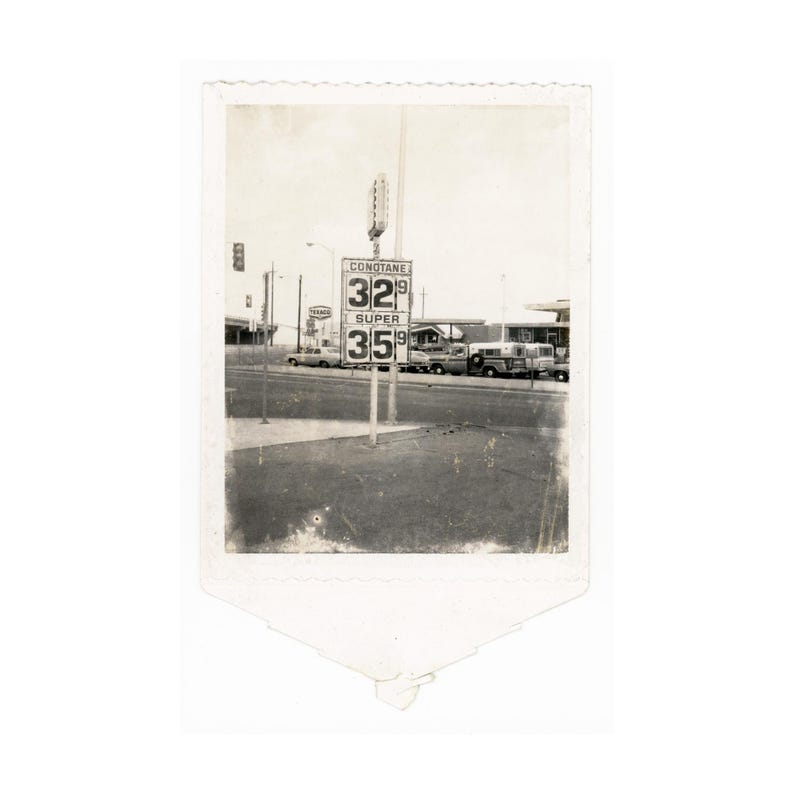 1960s Gas Station Sign Vintage Polaroid Photo Gas Prices at the ...