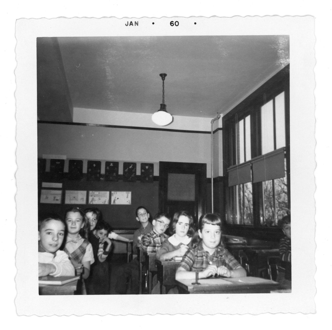 1960s Students Vintage Snapshot Children at Their Desks in School ...