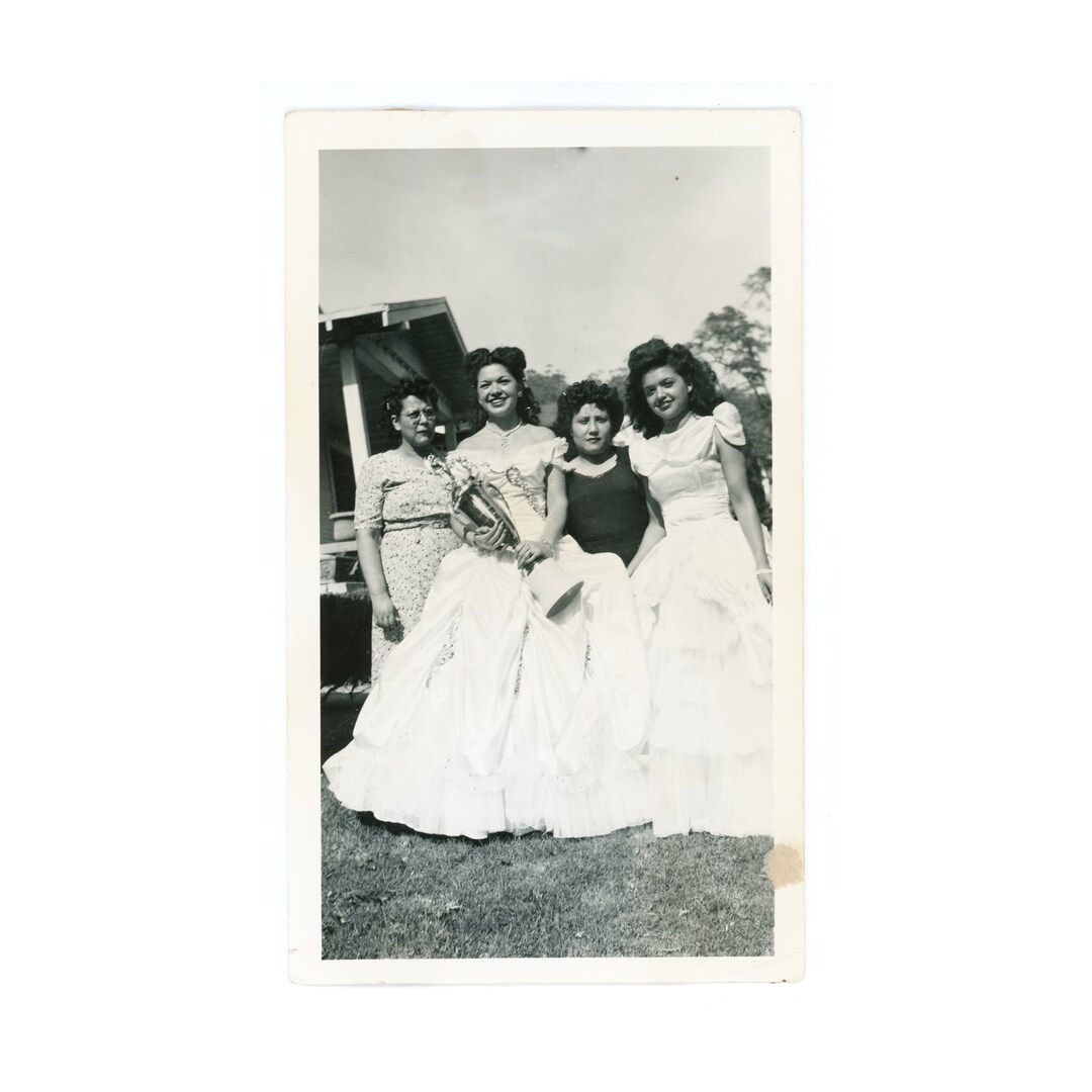 Beauty Pageant Winner ~ Vintage Snapshot ~ 1940s 1950s Woman in Long ...