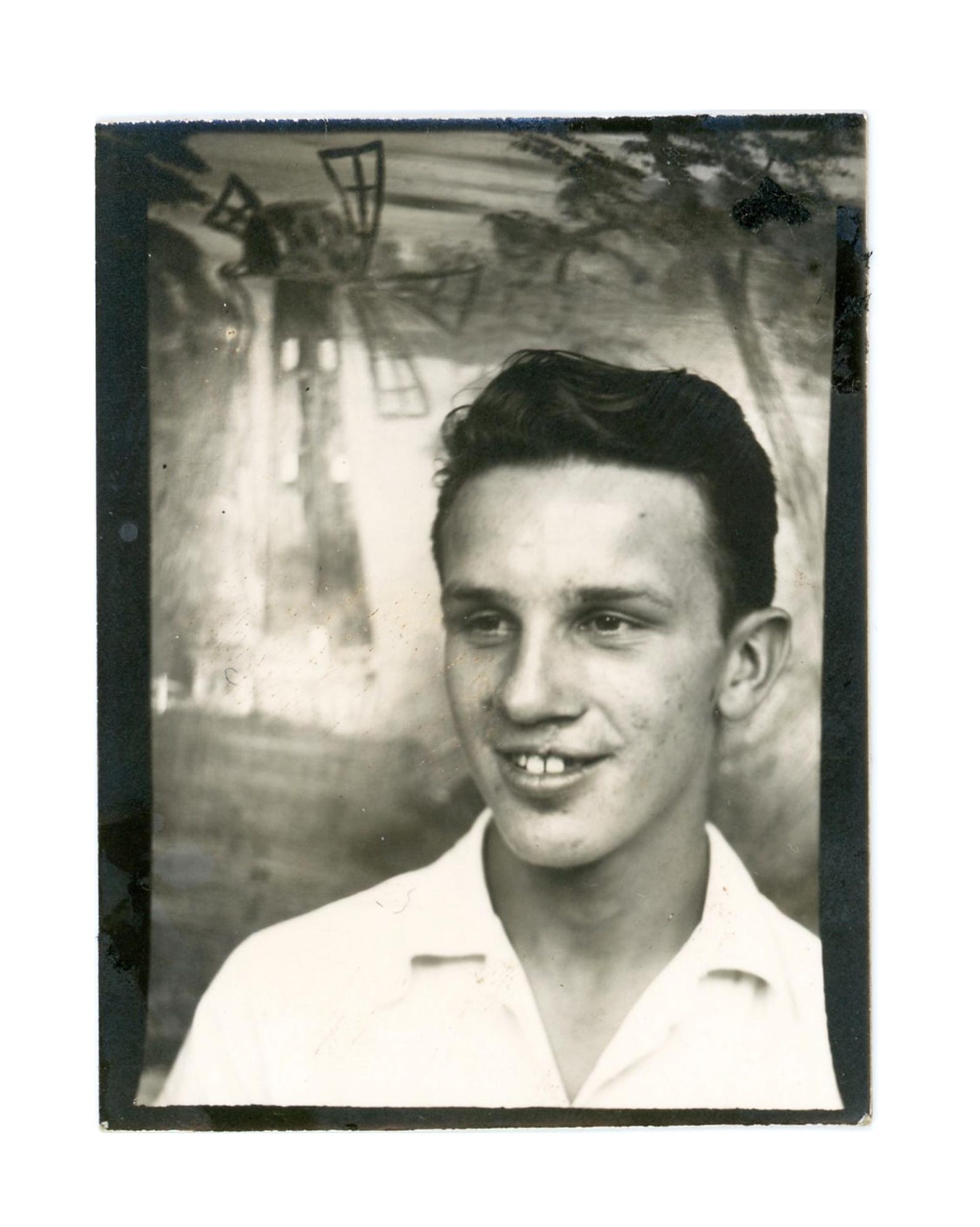 Identified Vintage Photo Booth Man With Cleft Palate Scar Pb5 Etsy