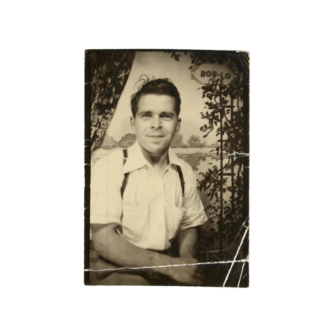 1940s Vintage Photo Booth: Man in Suspenders, Large Photobooth M13 - Etsy
