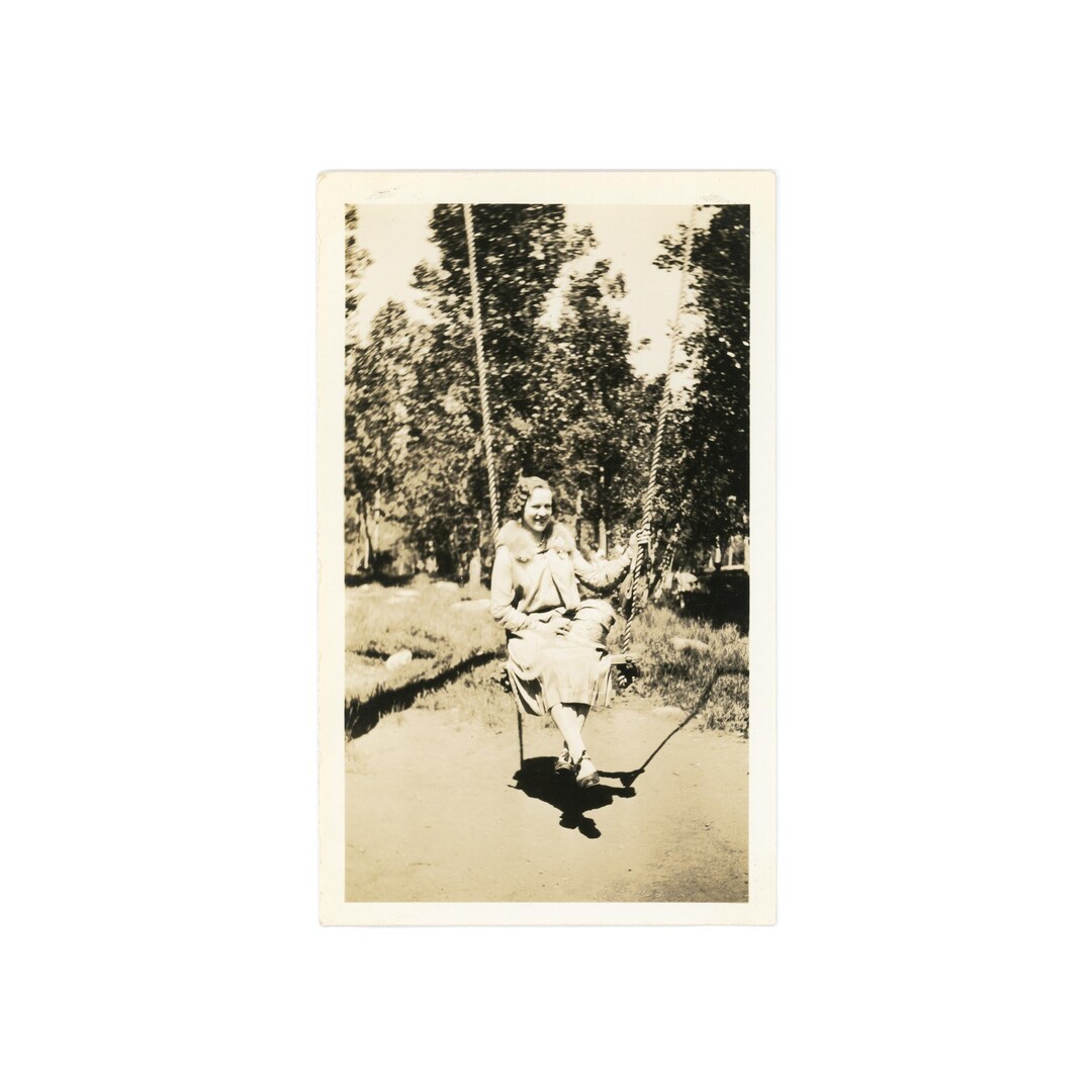 Woman on Swing, Early 1900s Vintage Photo S9 - Etsy