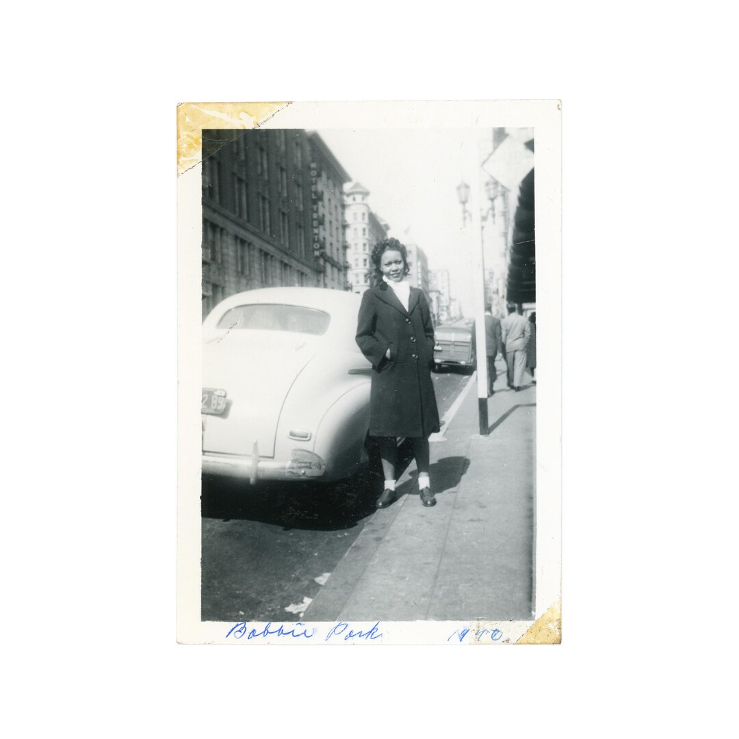 1940s Bobbie Park ~ Vintage Snapshot ~ Lovely Black Woman With Hands in ...