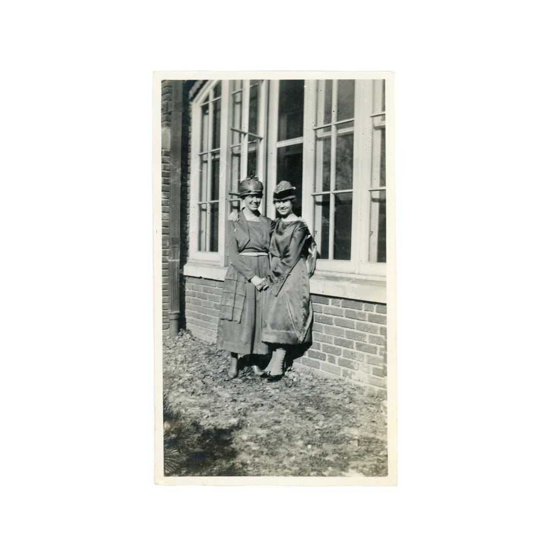 Ruth and I ~ Early 1900s Vintage Snapshot ~ Edwardian Women Holding ...