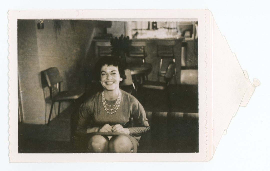 Whoops Vintage Polaroid Snapshot Smiling Woman Showing Glimpse of ...