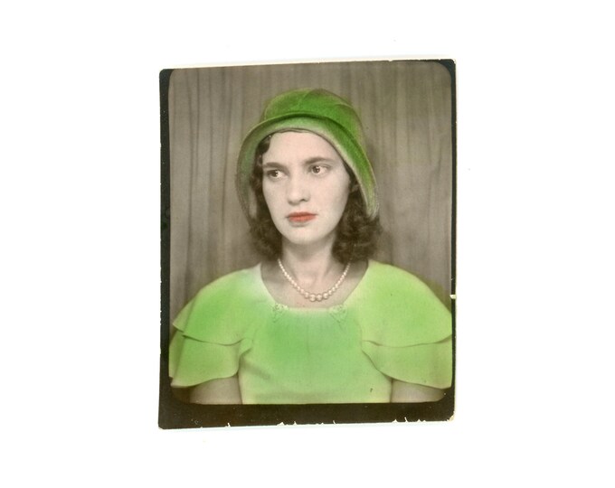 Helen Nemeth ~ Identified Vintage Photo Booth ~ Sad Flapper Tinted in ...