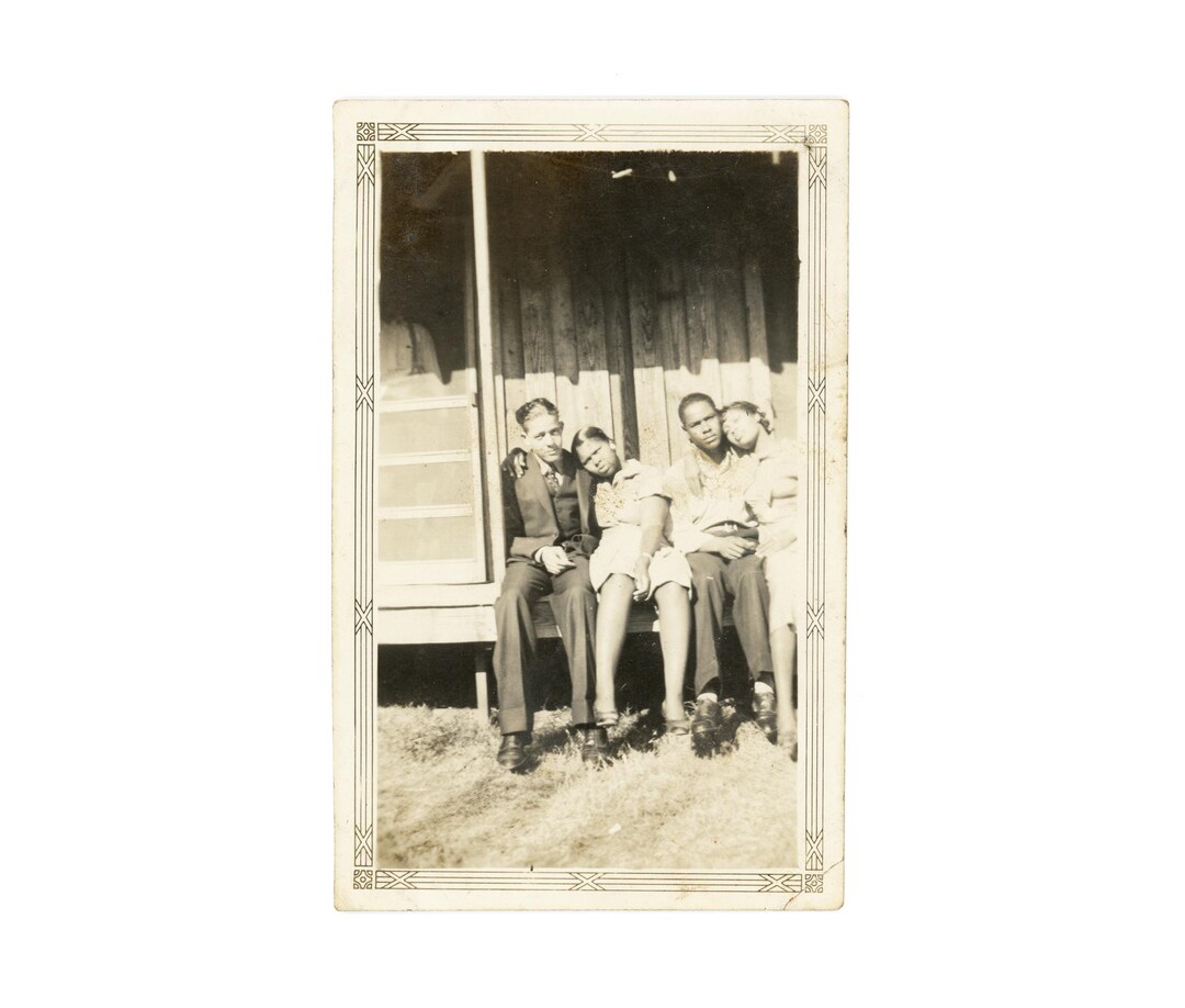 Lovers ~ Vintage Snapshot ~ Black Couples on the Porch ~ Vintage Photo ...