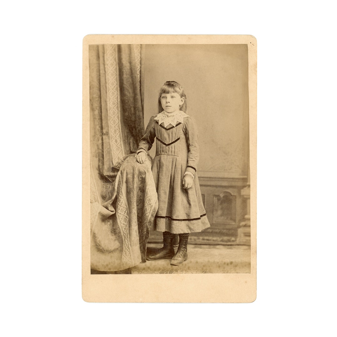 Frozen Cabinet Card Victorian Girl With Blank Stare in - Etsy