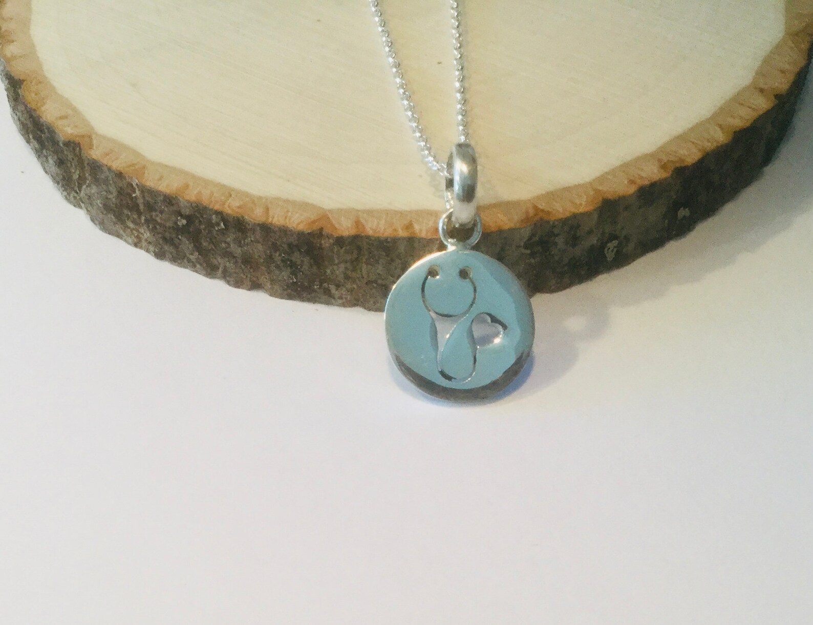 Stethoscope Necklace, Silver Stethoscope Charm, Doctor Gift, Medical ...