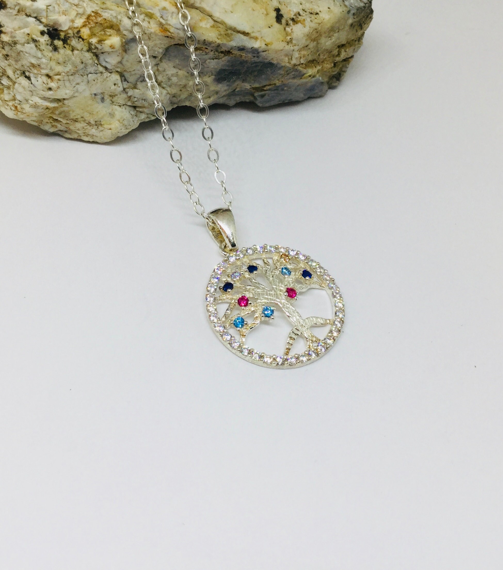 Tree of Life Necklace, Sterling Silver, Family Tree of Life Jewelry ...