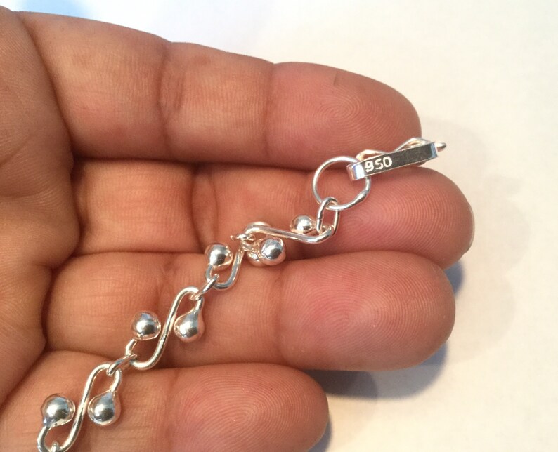 Peruvian 950 Sterling Silver Bracelet Beaded Bracelet Women | Etsy