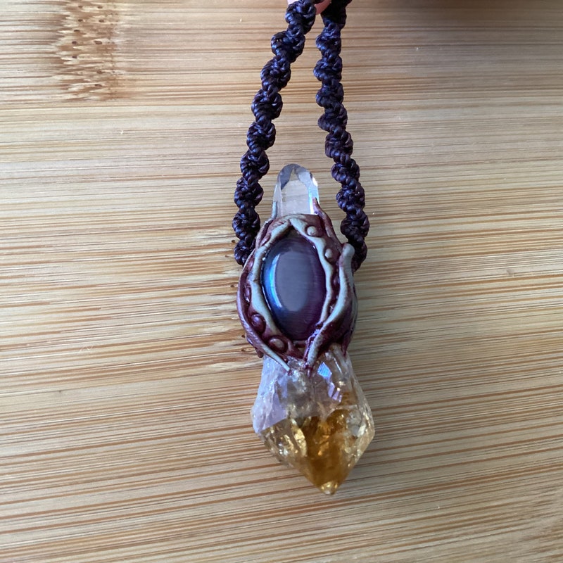 Crystal Clay Pendant - Etsy